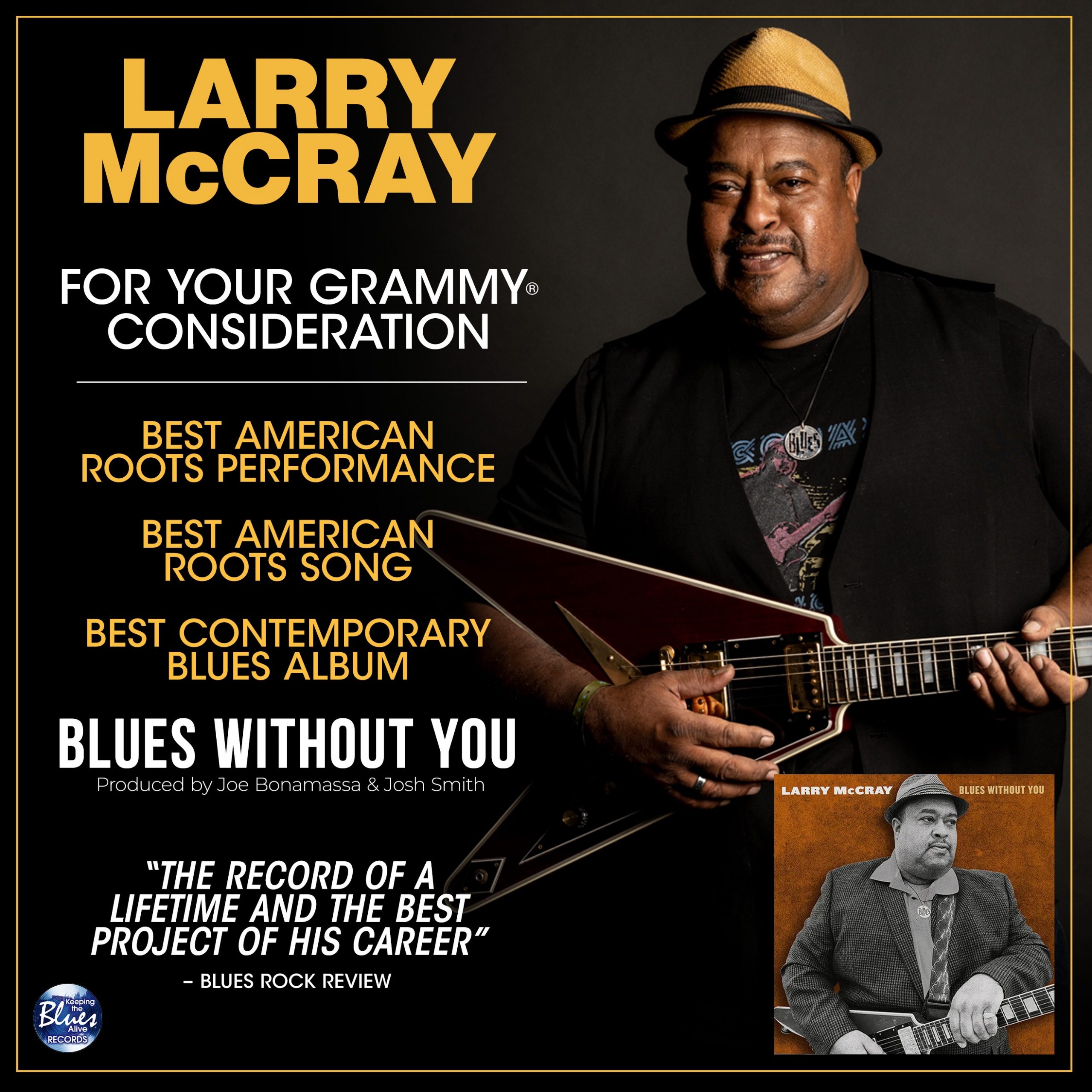 Larry McCray Singer/Songwriter Legendary Blues Man - Larry McCray Live